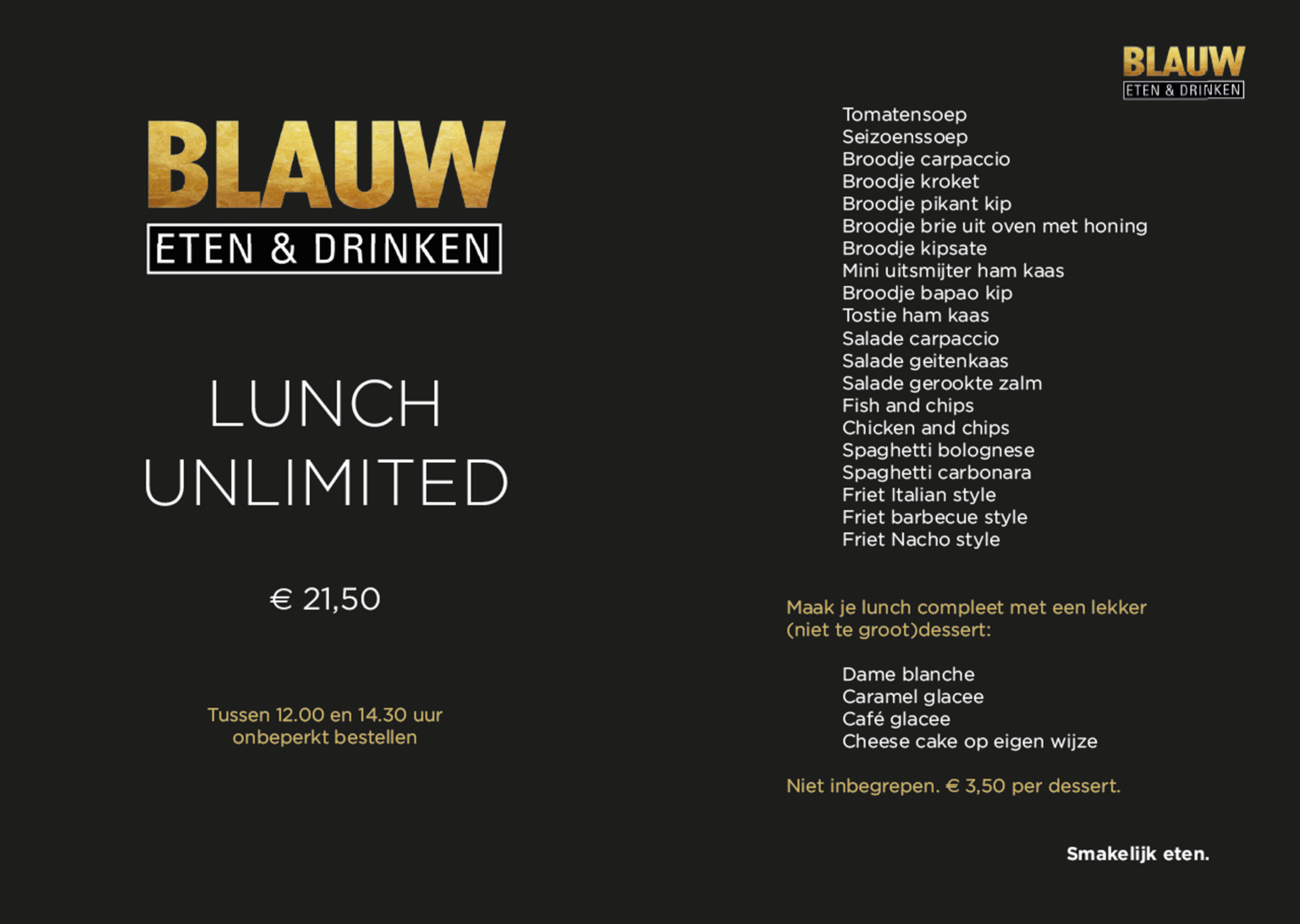 MENU - Blauw Eten En Drinken